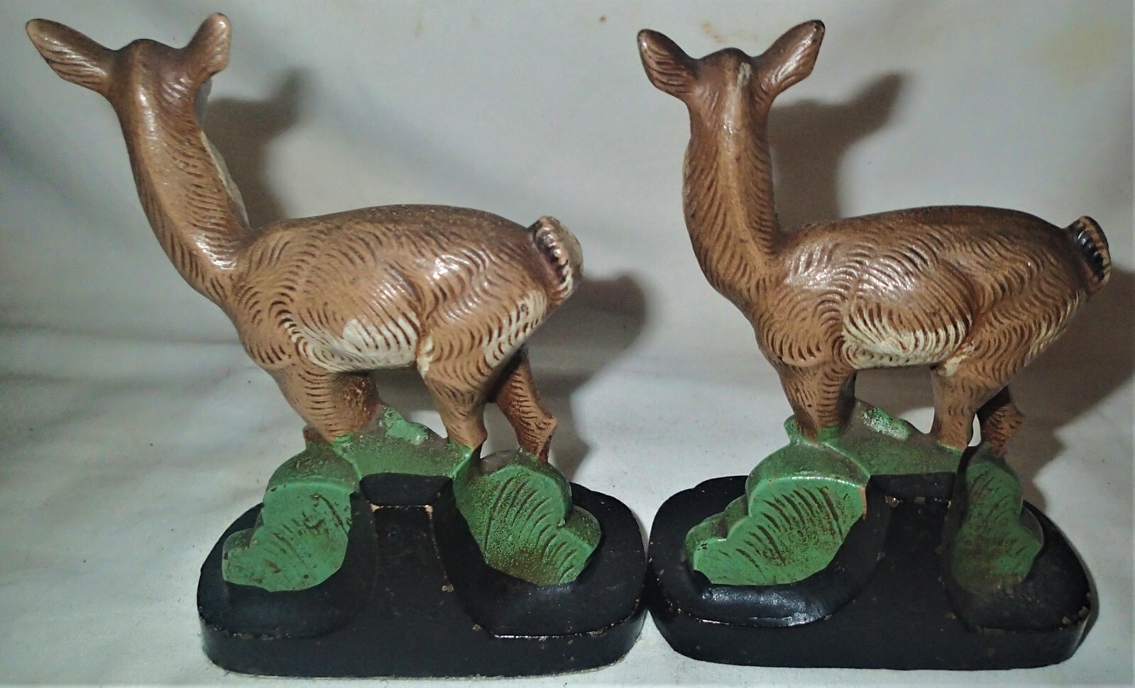 ANTIQUE HUBLEY #399 WILD DEER CAST IRON RIFLE HUNTING FISHING MAN ART ...