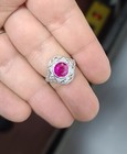 Vintage 14k White Gold Engagement Ring 2.92CT. Gem Pink Sapphire Round Cut | eBay