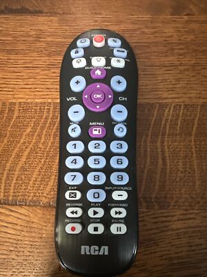 RCA Universal Remote Control TV Replacement Large Buttons RCR414BHE 4 ...