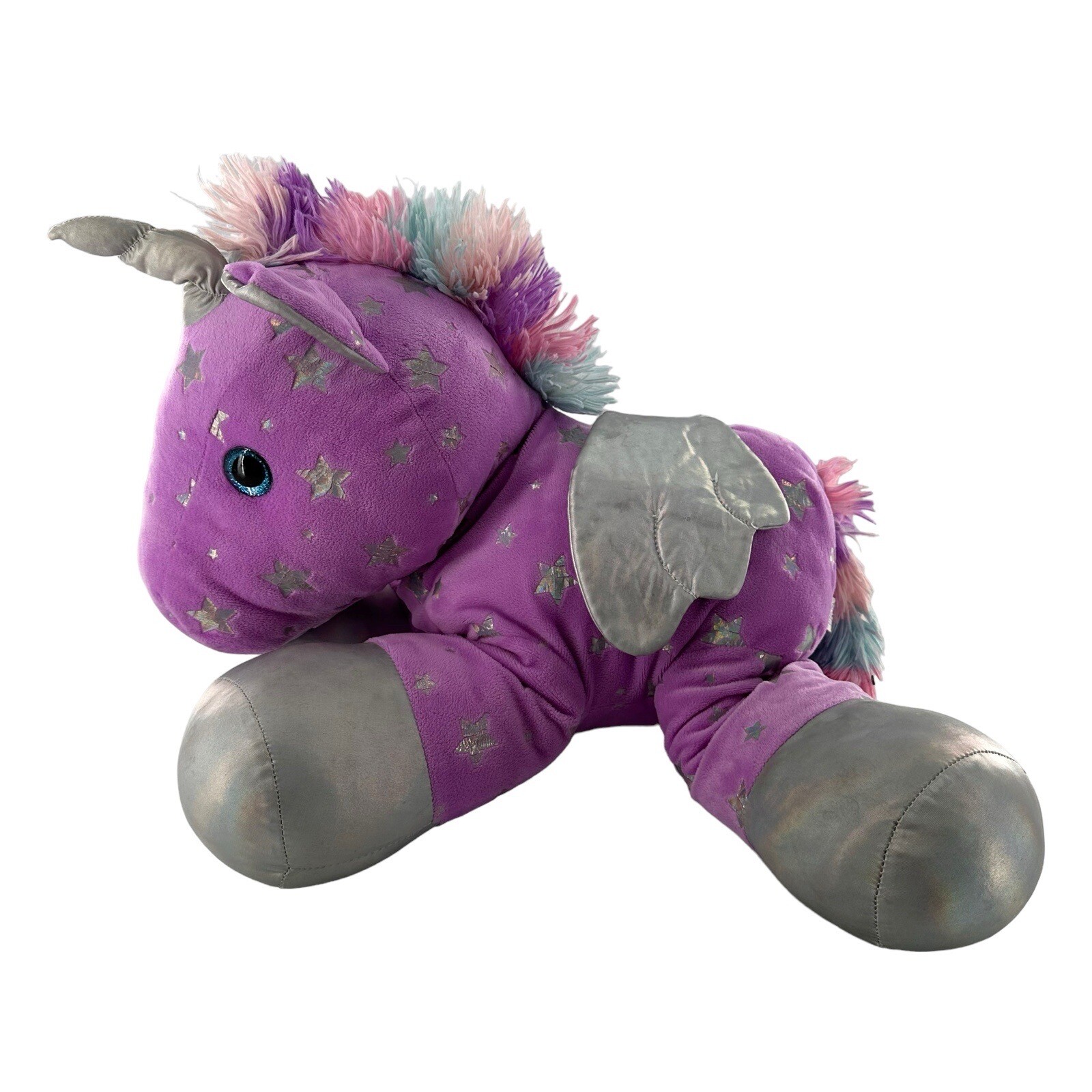 Magical 21” Purple Rainbow Unicorn Wing Plush Stuffed Pegasus Star ...