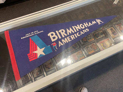 JULY 10 1974 WFL BIRMINGHAM AMERICANS 1ST GAME EVER FULL SIZE PENNANT ...