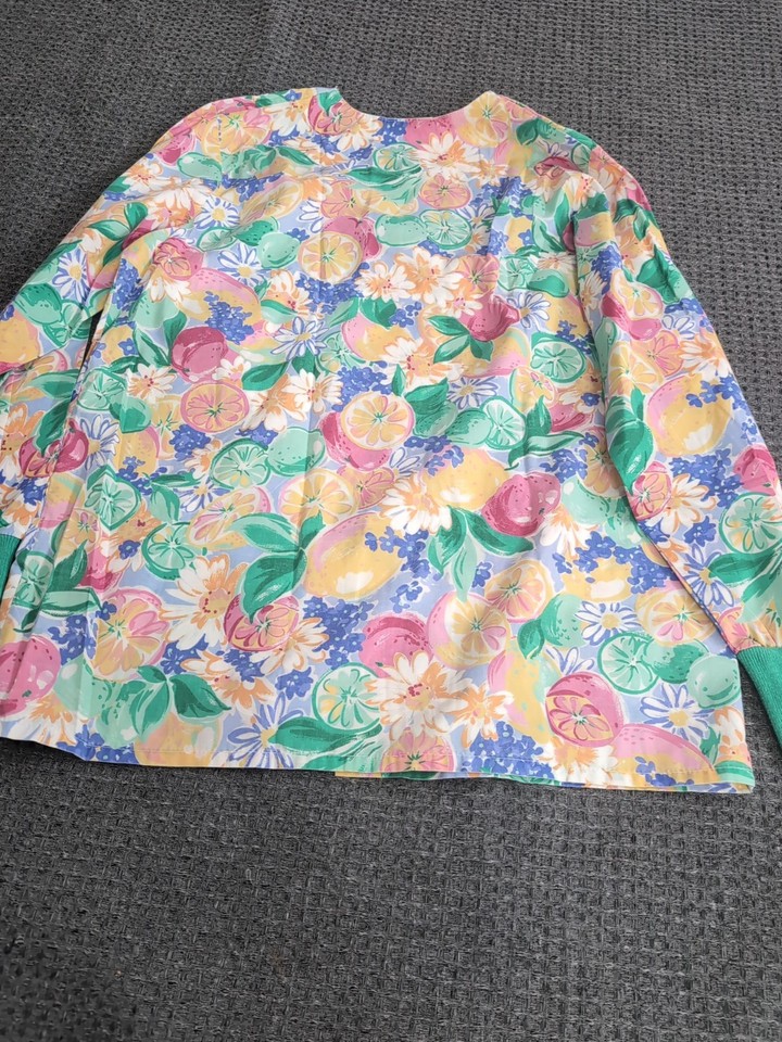 Landau Art Works Scrub Jacket Womens L Citrus Fruits | eBay