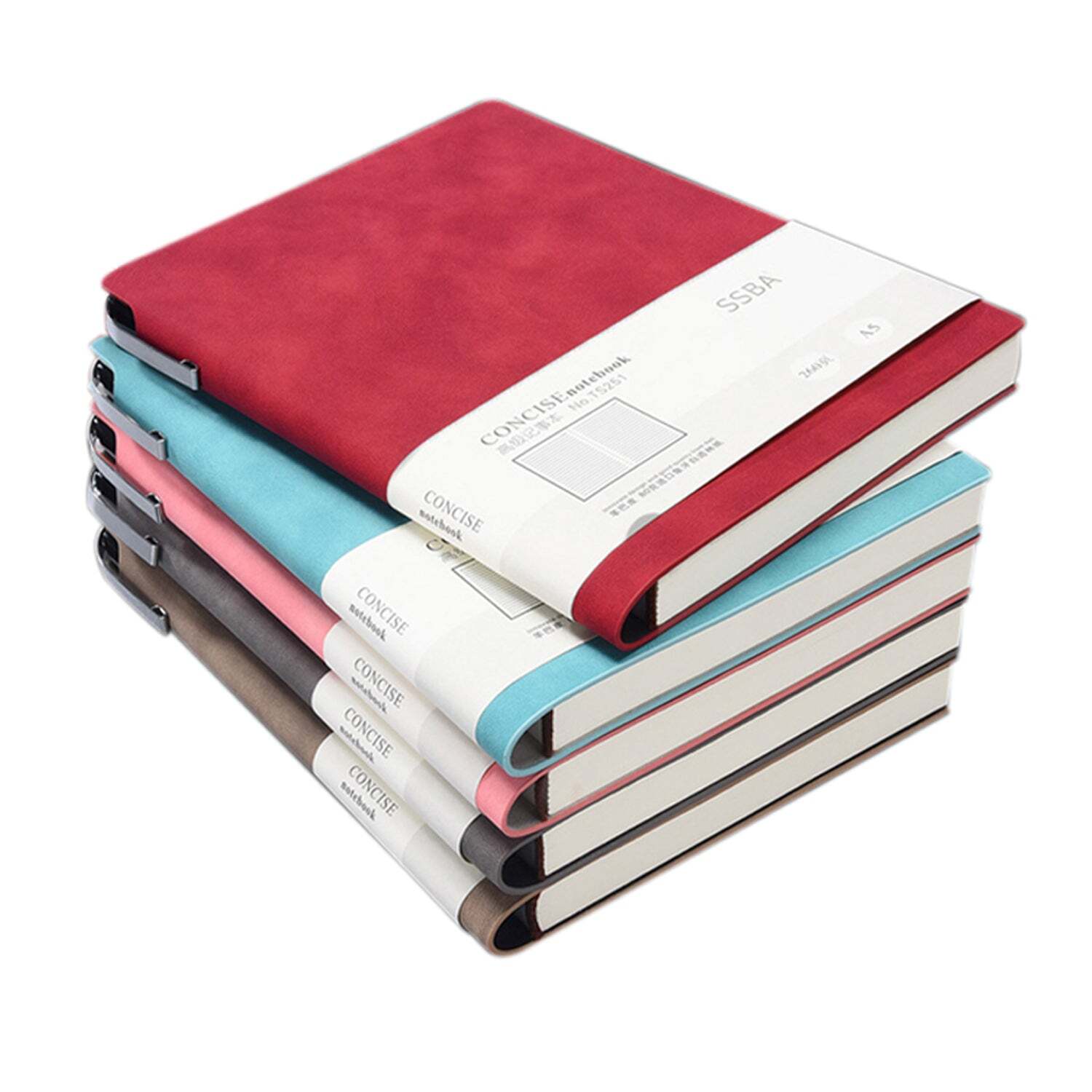 A5 200 Pages Fashion Glued PU Leather Cover Journal Travel Notebook ...