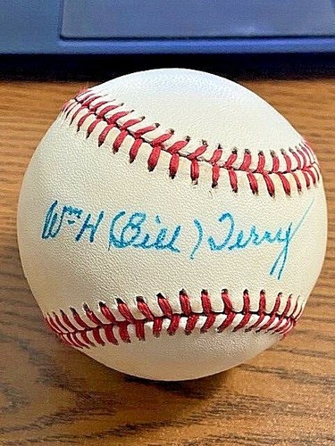 BILL TERRY 2 SIGNED AUTOGRAPHED ONL BASEBALL! Giants! HOF! | eBay