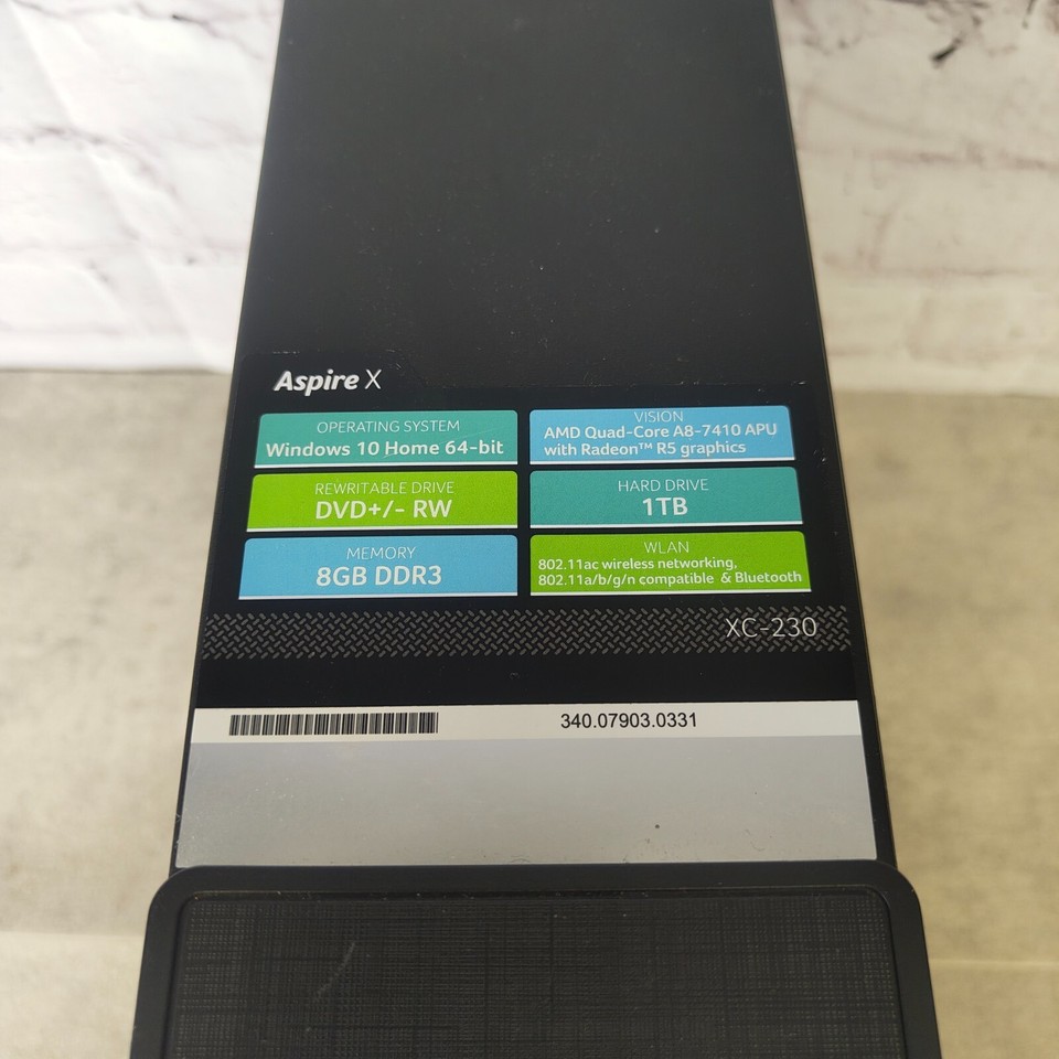 Acer Aspire XC-230 Desktop PC AMD Quad-Core 8GB RAM - No HDD Or OS | eBay UK