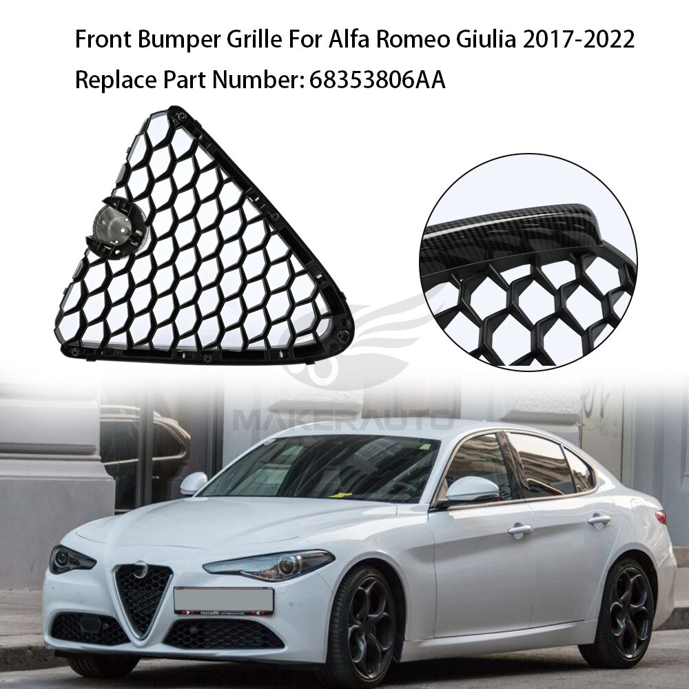 Front Grille Bumper Hood Cover Carbon Fiber For Alfa Romeo Giulia 2017 ...
