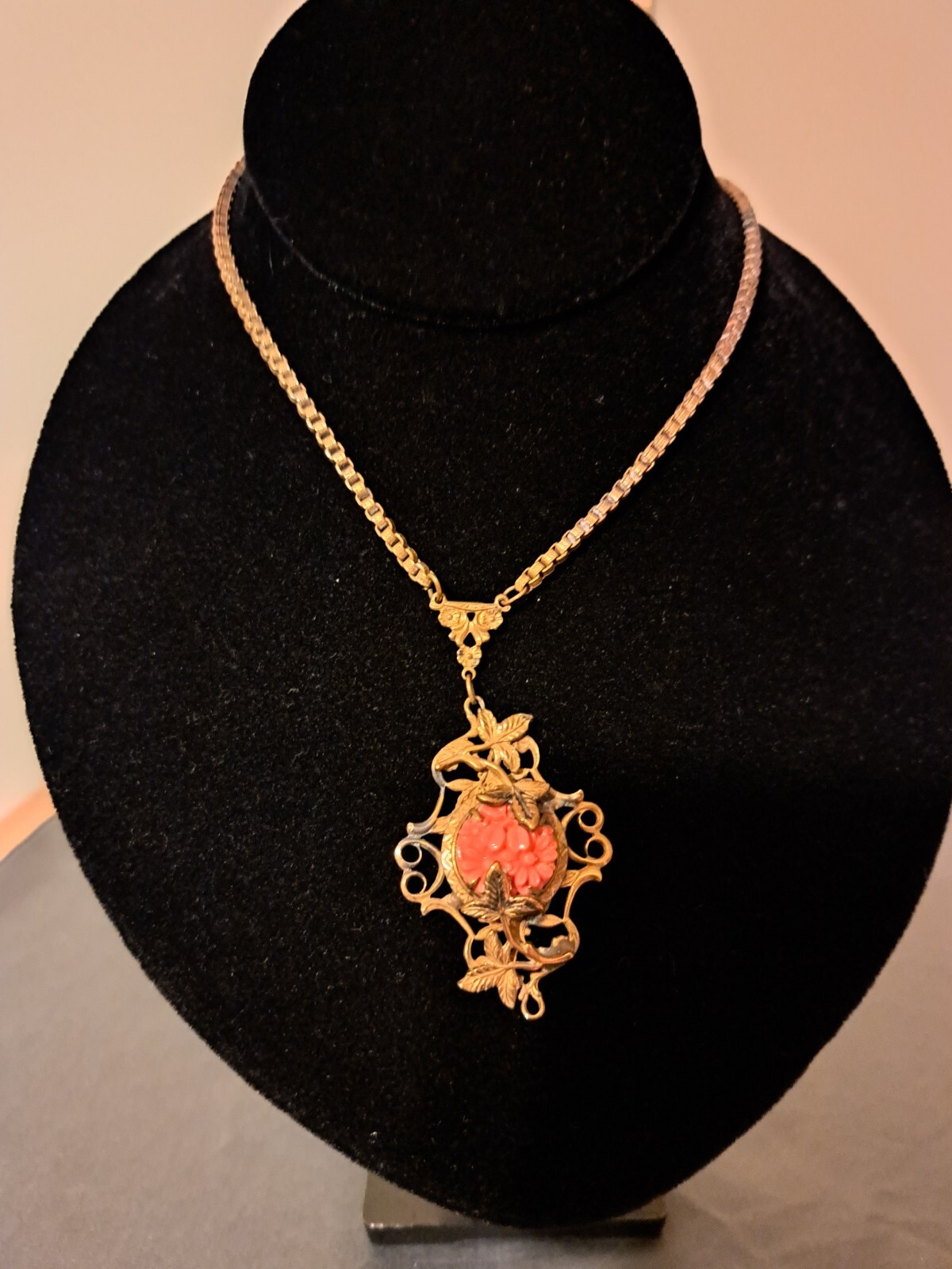 Antique Late 19th Century Carved Coral Necklace with … - Gem