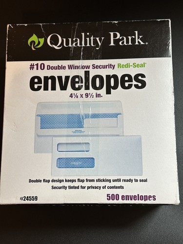 Quality Park Double Window Security Envelopes #10 Redi Seal 4 1/8 X 9 1/2 500Box | eBay