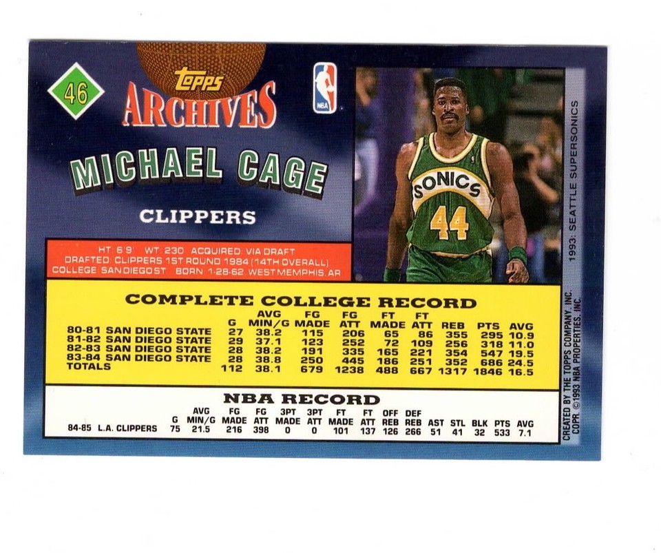 1992 Topps Archives #46 Michael Cage Mint | eBay