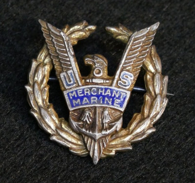 WWII USMS United States Merchant Marine Sterling Lapel Pin 'ORBER' One ...