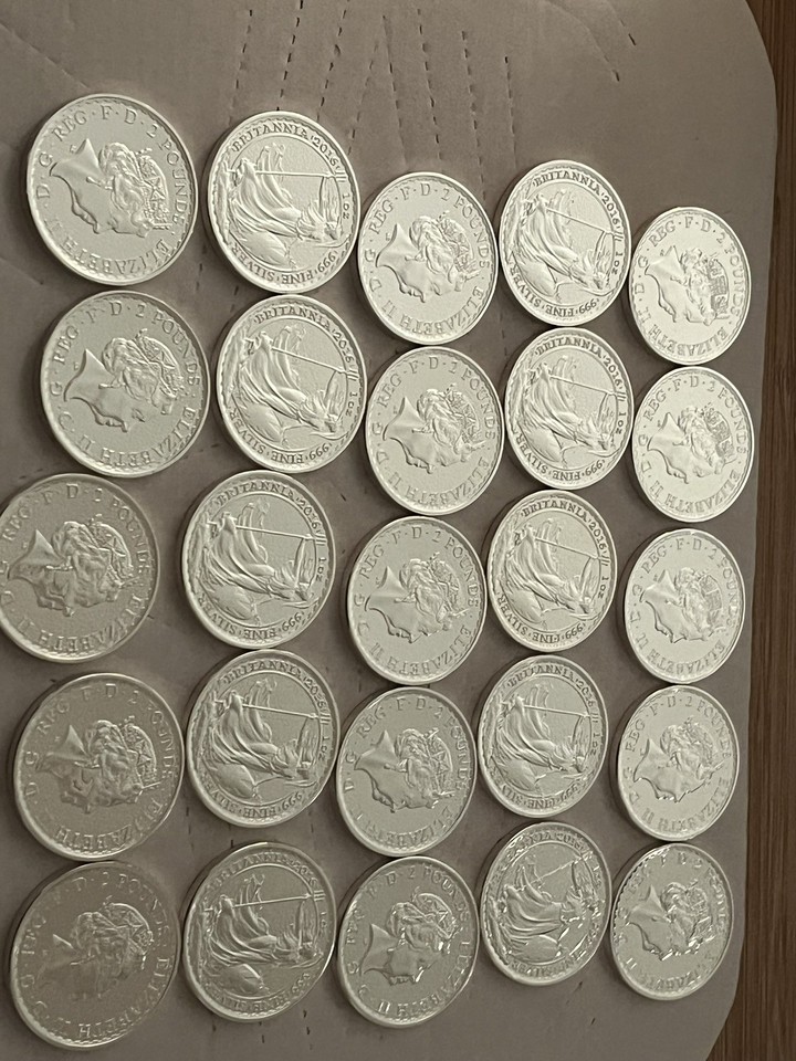 Queen Elizabeth II 2016 Britannia Silver Bullion Coin 1 oz X25 Tube ...