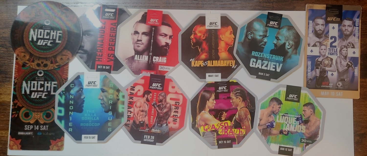 UFC PASSES - 8 Fight Nights / 3 VIP passes | eBay