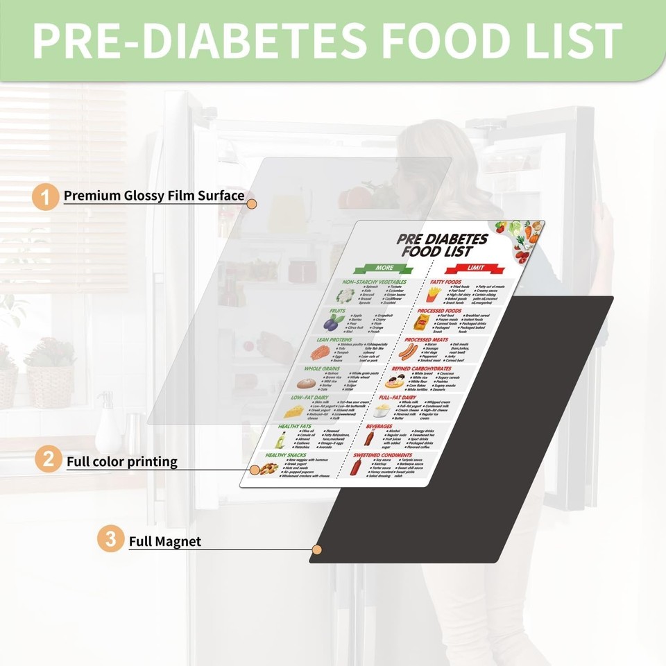 Diabetes Food List Chart,Magnetic Healthy Chart,Quick Prediabetes Chart ...