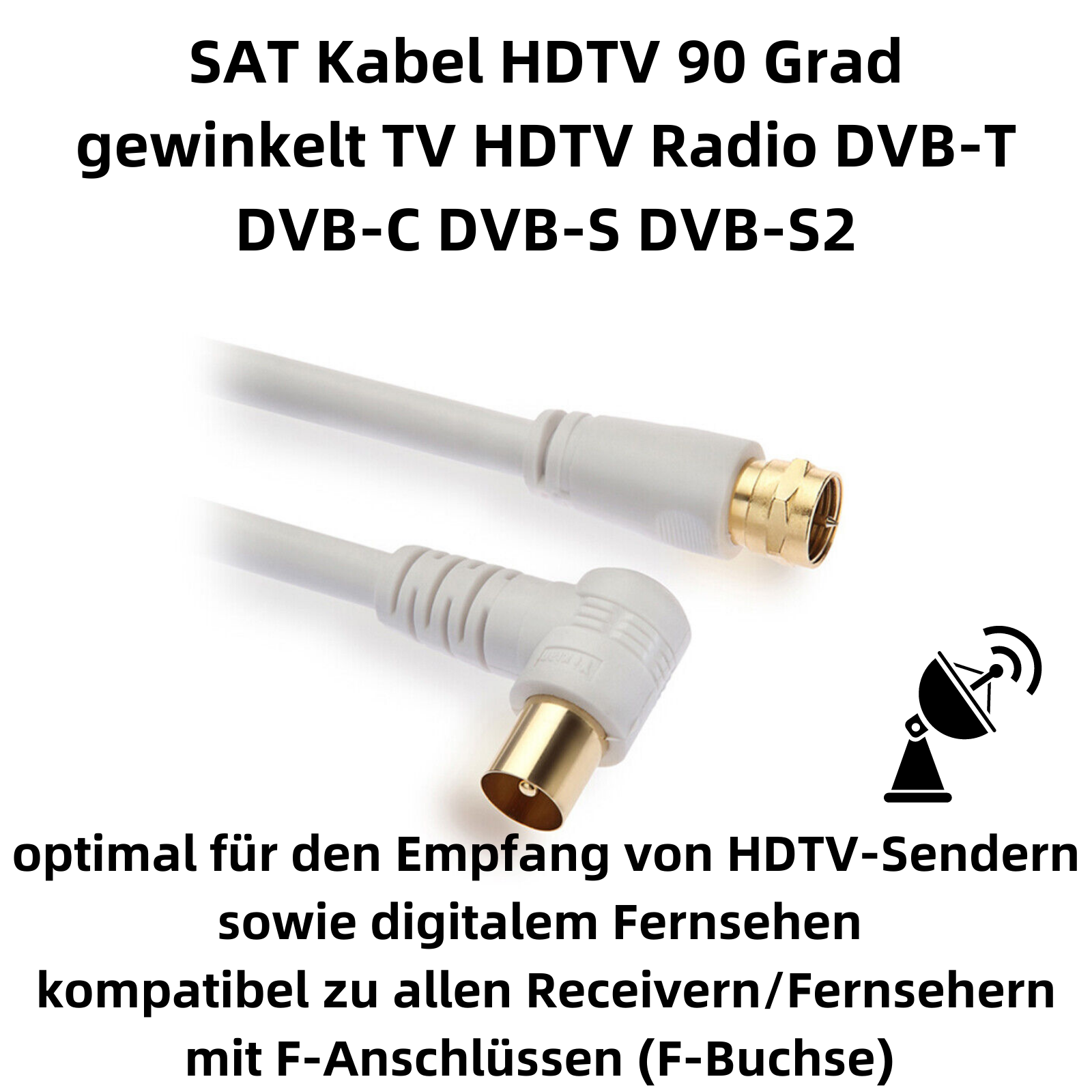 P96C Satelliten Kabel SAT Koaxialkabel 90 Grad gewinkelt LNB Sat auf ...
