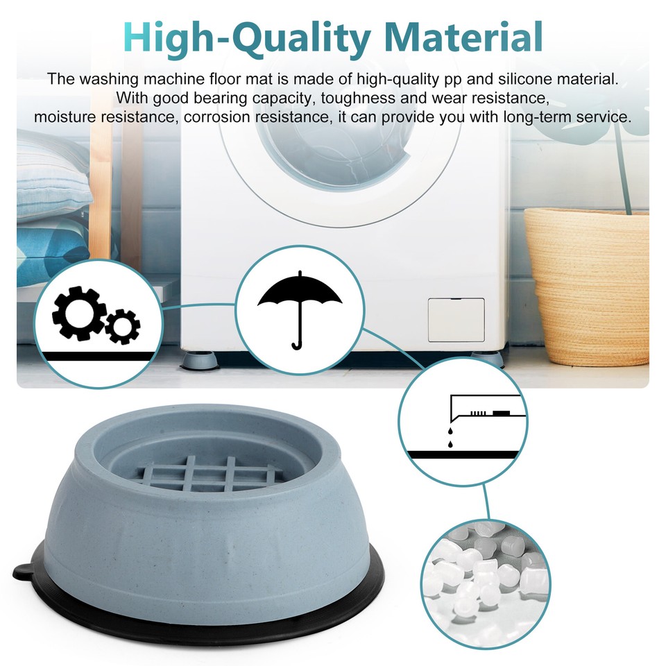 8PCS Anti Vibration Washing Machine Mats Support Anti-Slip Rubber Feet ...