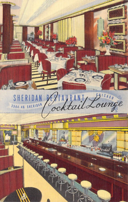 1942 Sheridan Restaurant 3944 Sheridan Rd Chicago IL Curteich Linen Art ...