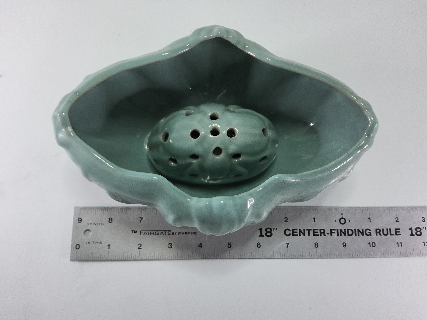 Original Vintage VAN BRIGGLE Pottery Acorn Console Bowl with Flower ...