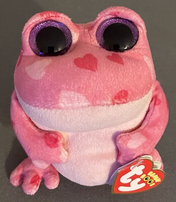 Ty Beanie Boos 6 inch SMITTEN the Valentine’s Day Frog / Toad Glitter ...