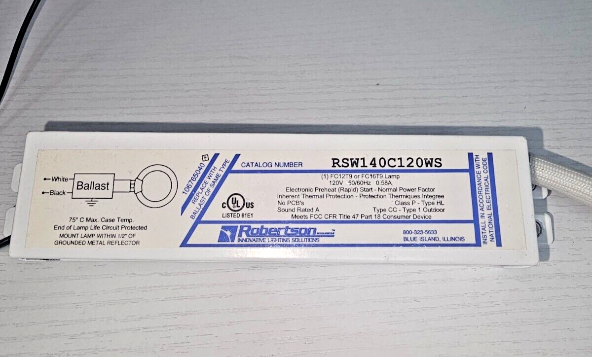 Robertson RSW140C120WS Circline Fluorescent Ballast with Socket ...