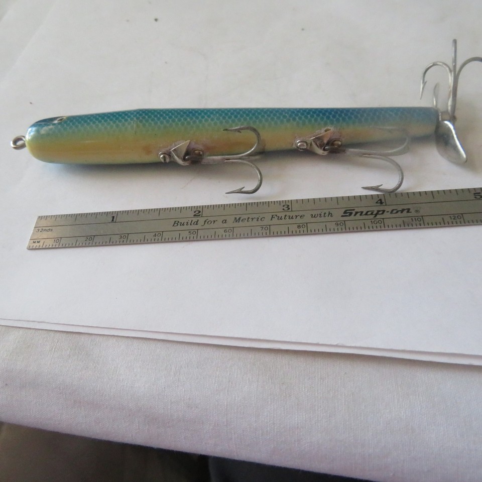 FISHING LURE ARBOGAST 5" SKINNY MINNY MINNOW BLACK BACK, BLUE SCALES ...