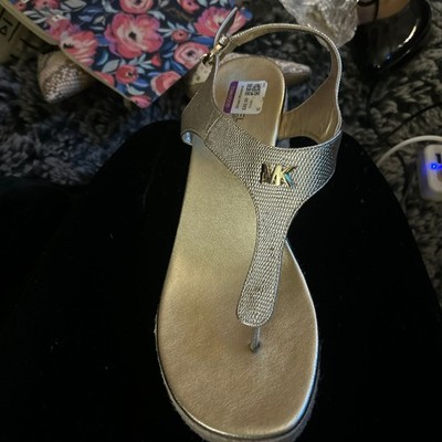 Michael Kors Women's MK Plate Thong Leather Sandal | eBay