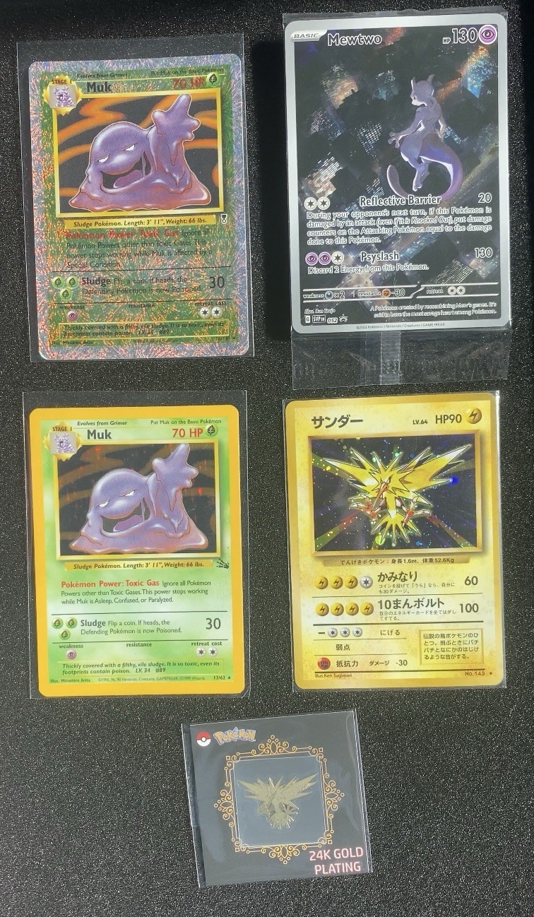 Muk Legendary Col., Mewtwo Sealed Promo, 24k Gold Sticker, Zapados Lotの ...
