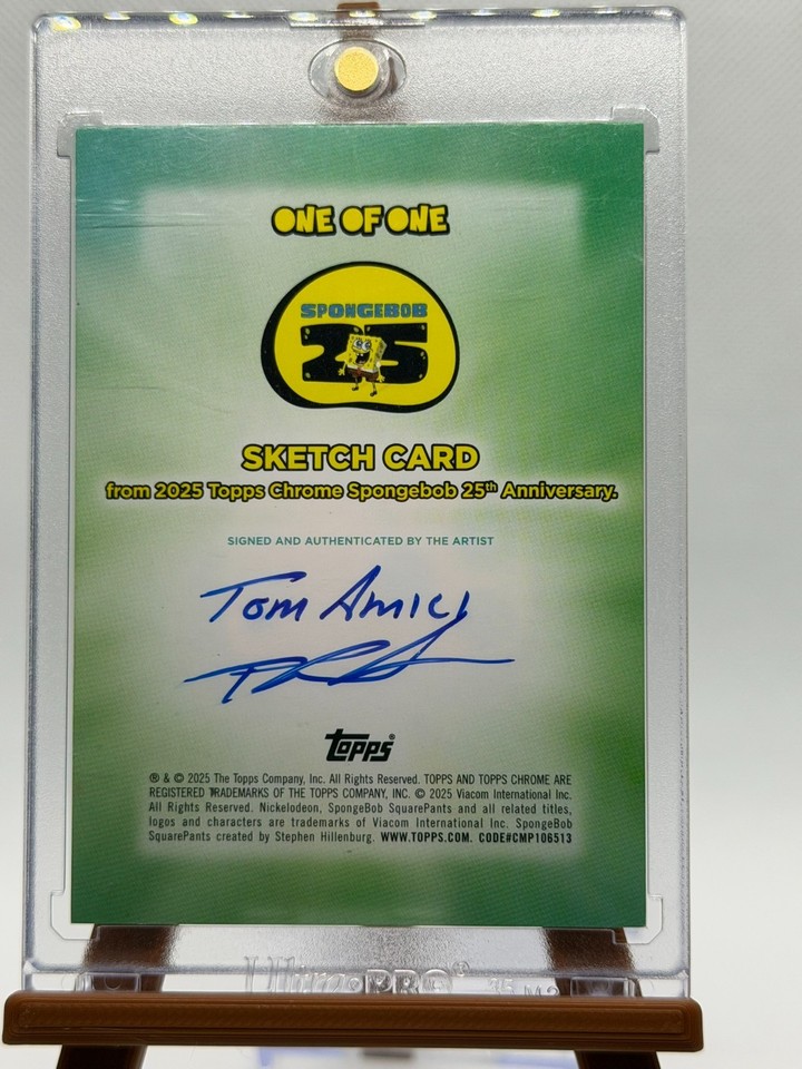 2025 Topps Chrome SpongeBob Sketch Card Autograph 1/1 - Mr Krabs | eBay