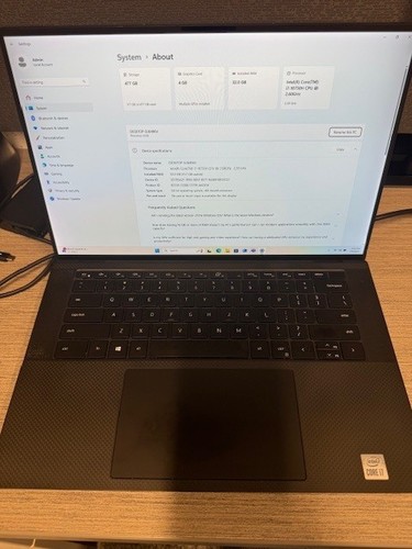Dell Precision 5550, i7-10750H, 32GB RAM, 512GB NVMe, NVIDIA, Windows ...