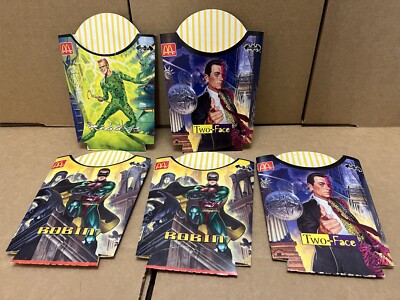5 BATMAN FOREVER 1995 McDONALDS HAPPY MEAL FRY BOXES Two Face Robin ...