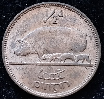 Ireland 1942 | Irish 1/2d | Irish Half Penny | Sow | KM.10 | UNC | eBay