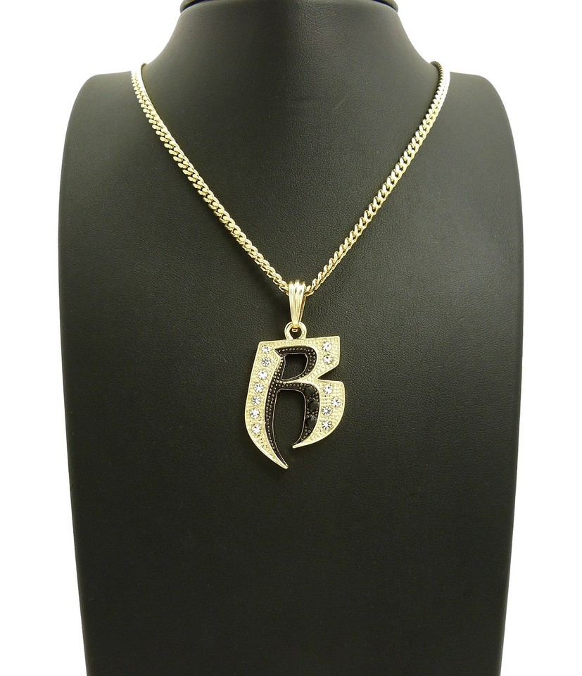 NEW 'R' RUFF RYDERS PENDANT & 24" VARIOUS CHAINS HIP HOP NECKLACES ...
