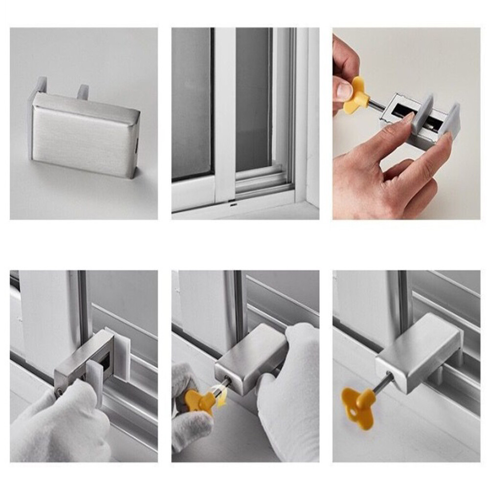 1Pcs Aluminum Adjustable Sliding Window Locks Door Frame Security Locks ...