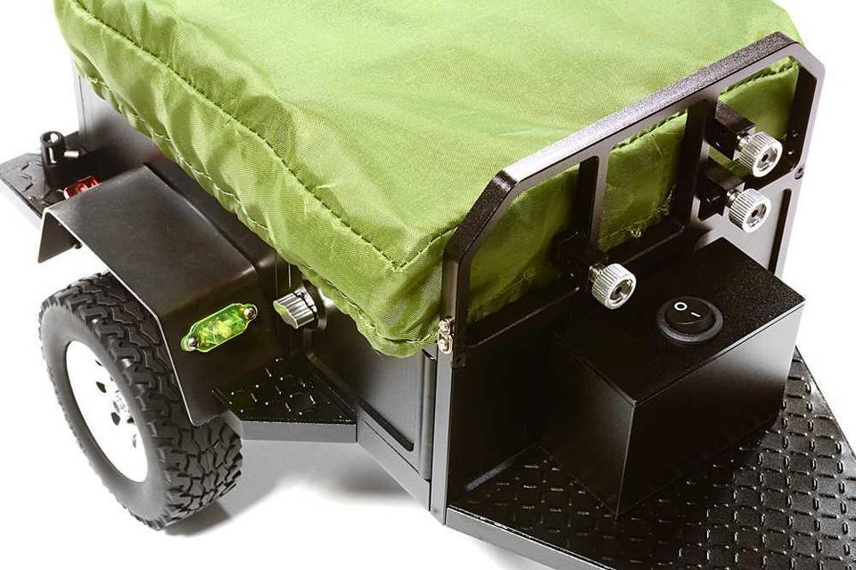 Alloy Realistic Model Camping Trailer w/Roof Top Tent for 1/10 RC ...