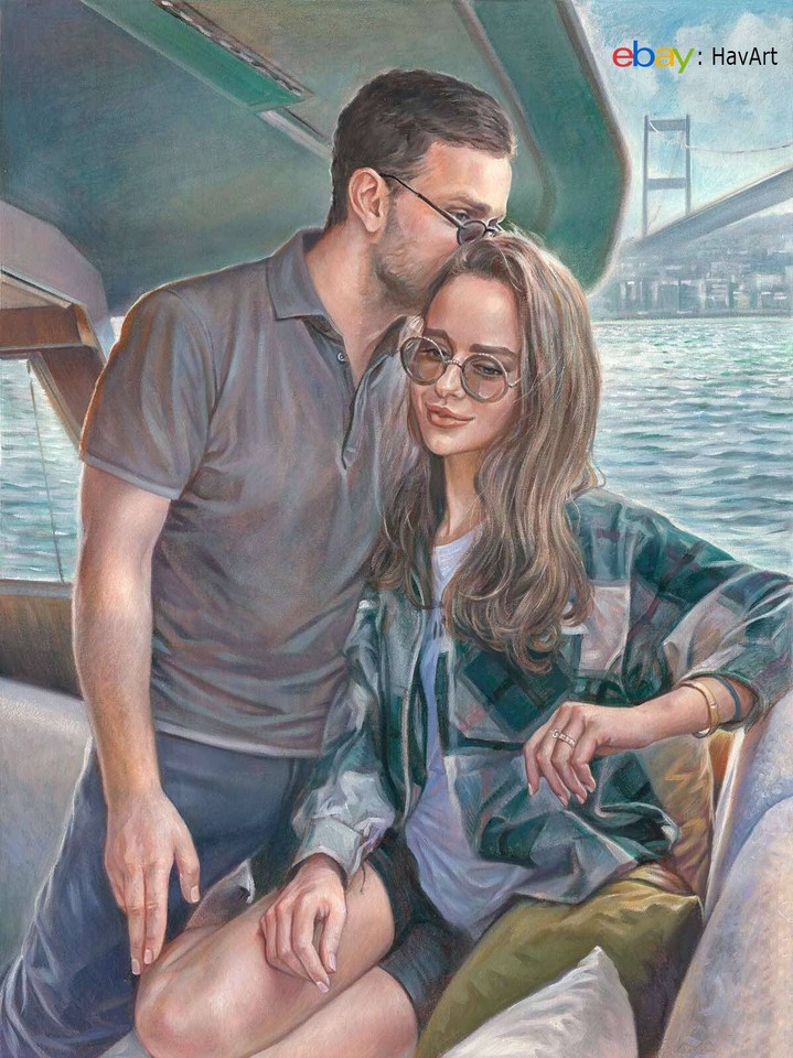 Custom portrait painting from photo 100% Hand Painted Portrait Oil on ...