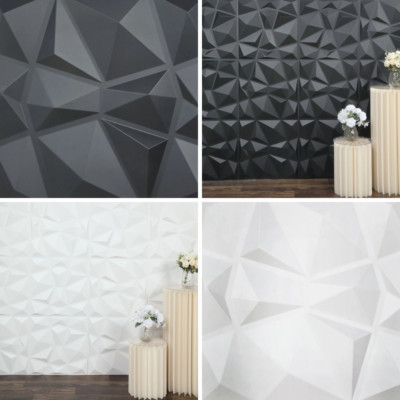 12 Matte 20x20 in Square 3D Diamond Textured PVC Stick On WALL PANELS ...