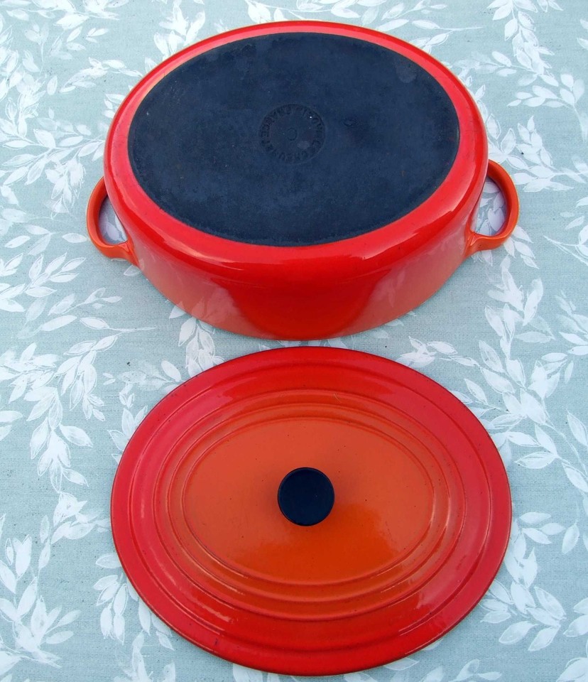 Le Creuset Casserole Dish Oval Dutch Oven 26 cm long Orange | eBay UK