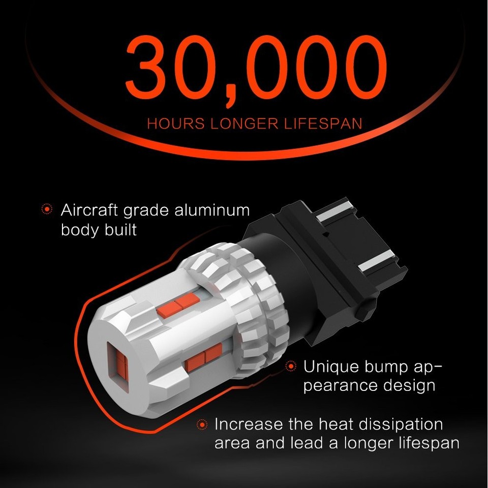 2X 3157 Super Red LED Car Brake Tail Lamp Signal Bulb 3156 4114 3057 ...