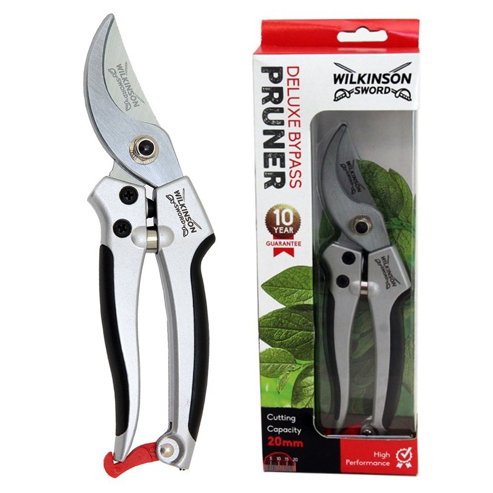 Wilkinson Sword Deluxe Bypass Pruner Secateurs with 20mm SK5 Steel ...