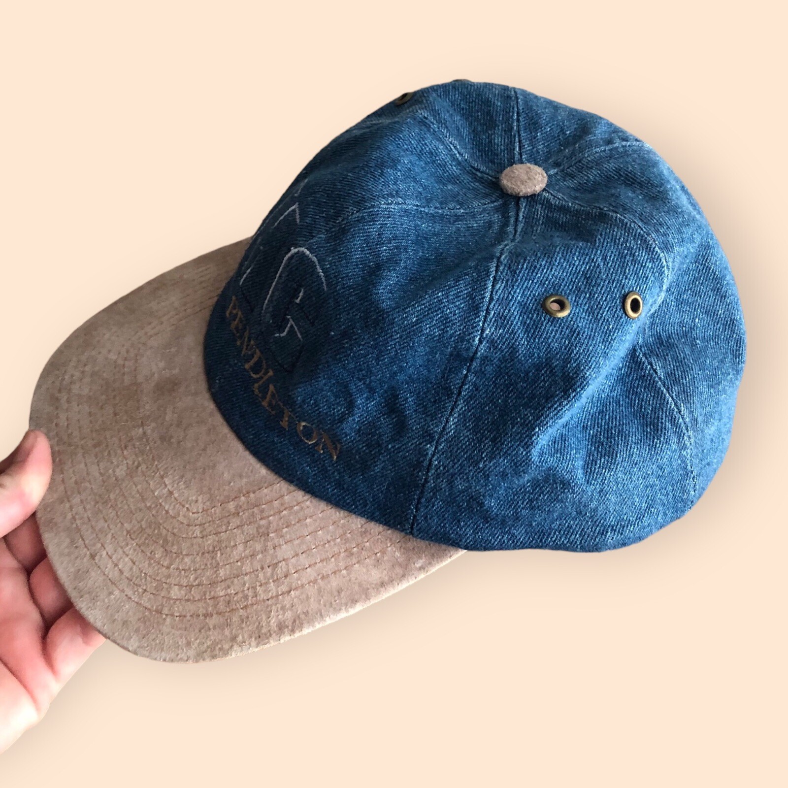 Vintage Cobra Caps Denim Leather MC Camp Pendleton Ba… - Gem