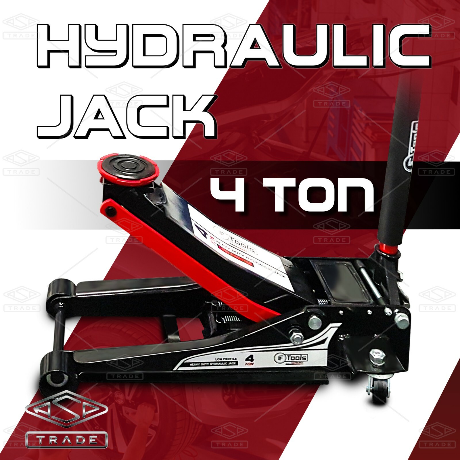 4 Ton Heavy Duty Ultra Low Profile Hydraulic Trolley JACK for SUVs 4x4s ...