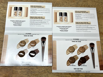 2 x MAKE UP FOR EVER Ultra HD Foundation Sample Card Shades Y225 Y335 ...