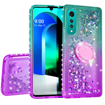 LG Velvet Case Hybrid Liquid Glitter Bling Diamond Phone Cover | eBay