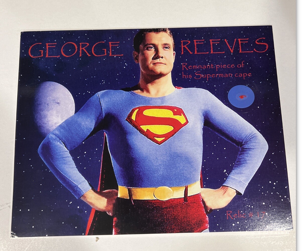 George Reeves Remnant Piece Superman Cape 8.5 X 11, With LOA On Back Of ...
