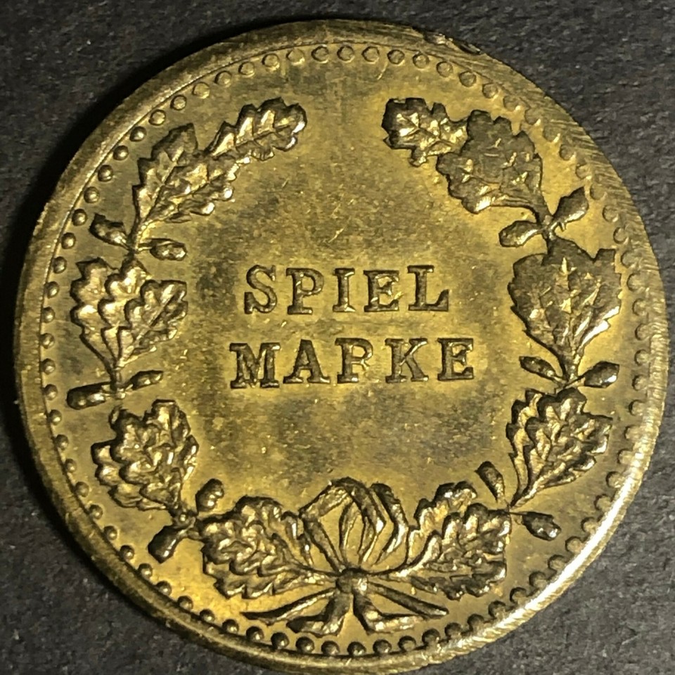 Scarce 21.5mm "$2.5" Brass Caduceus Spiel Marke Gaming Counter / Token ...