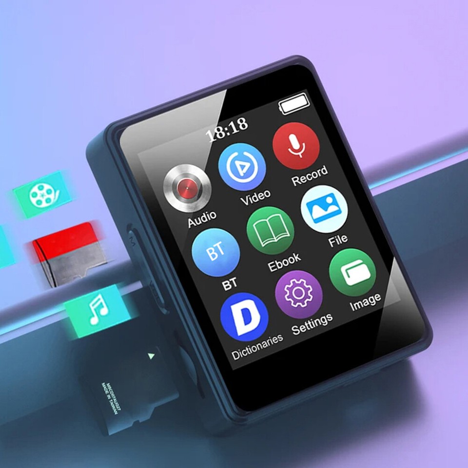 Portable MP3 Player Bluetooth-Compatible 5.0 HiFi MP4 Video Player (MP3 ...