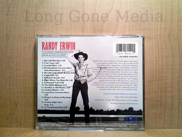 'Til The Cows Come Home / Cowboy Rhythm by Randy Erwin (CD, 1989, ROM ...
