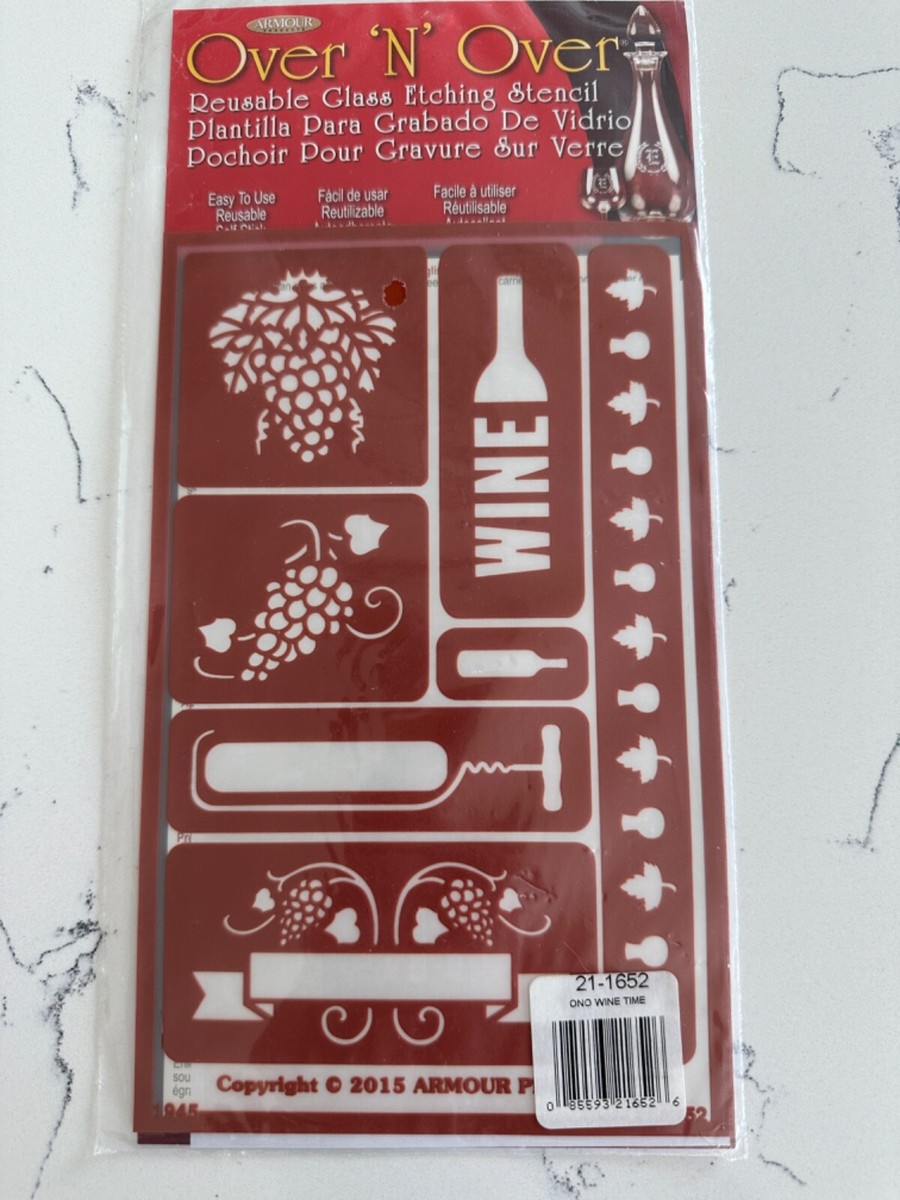 Wine Glass Etching Stencils
