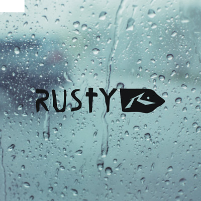 RUSTY Vinyl Decal/Sticker Black 5 In x 1 In Car Window Surf Die Cut ...