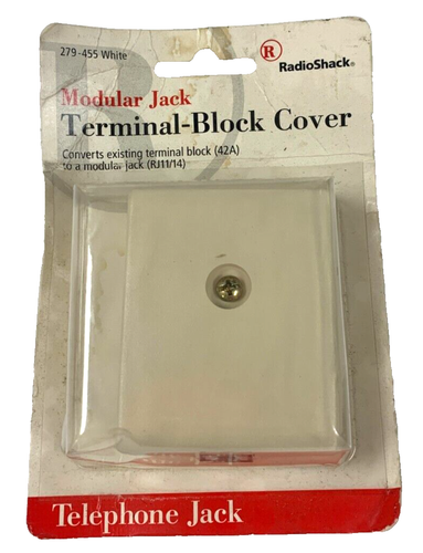 RADIO SHACK MODULAR/TELEPHONE JACK TERMINAL-BLOCK COVER 279-455 WHITE ...