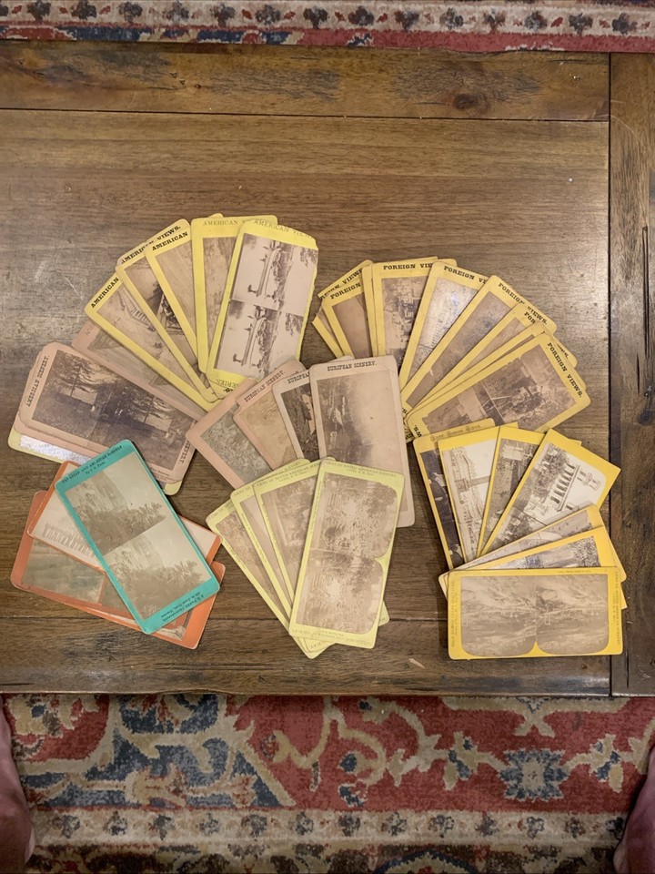 Lot Of 38 Stereoview Cards Various, American views, foreign views and ...